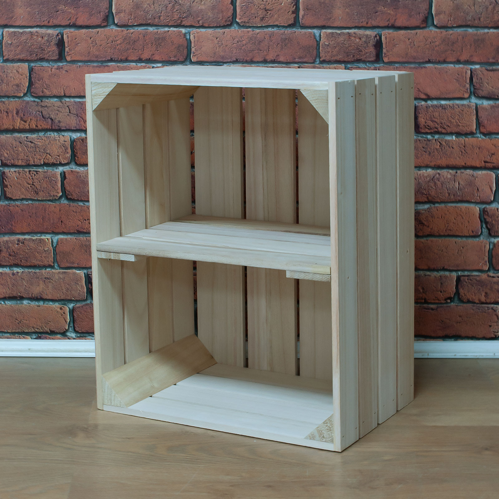 Single Wooden Crate With Shelf- 500x400x300mm - Shop Home Display ...