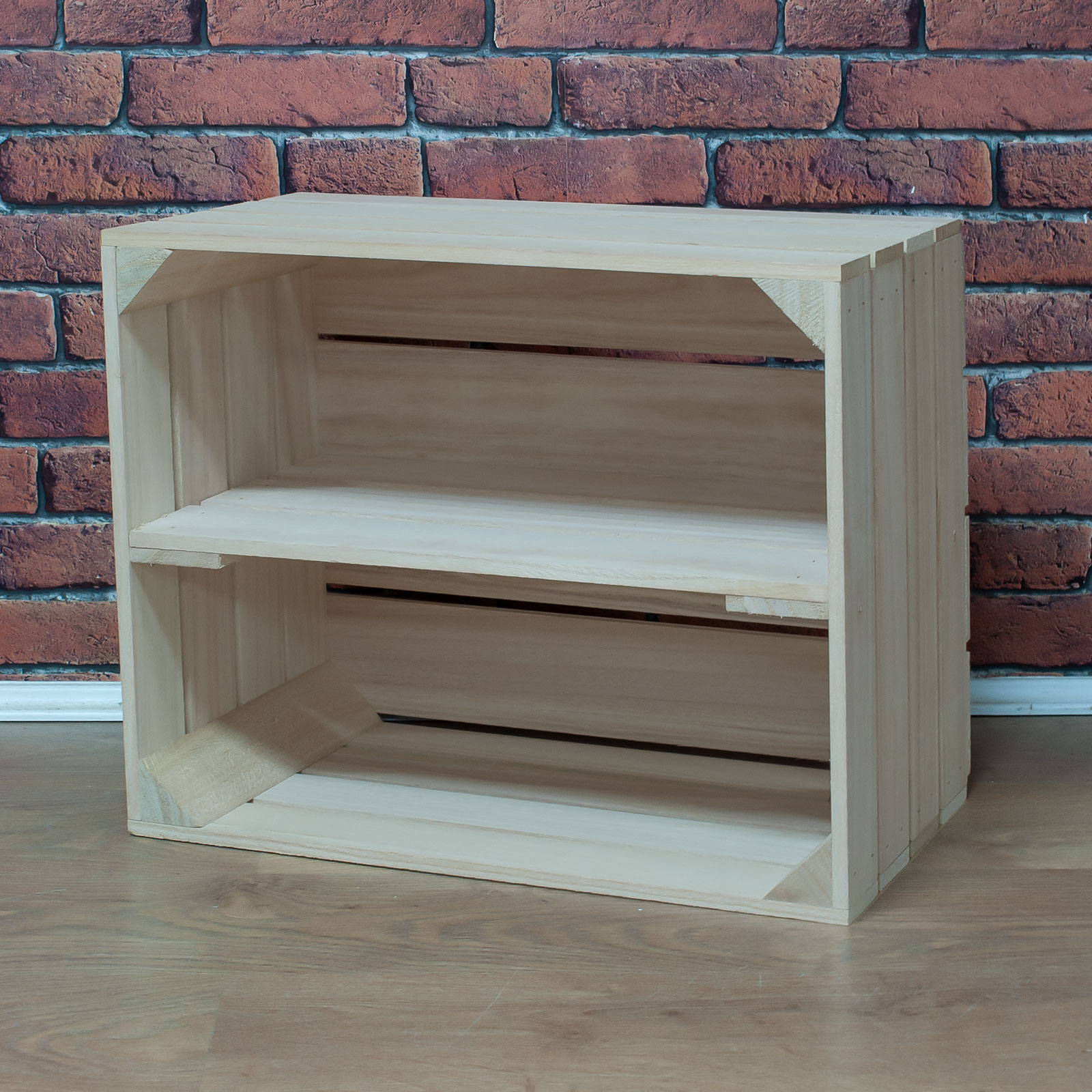 Single Wooden Crate With Shelf- 500x400x300mm - Shop Home Display ...